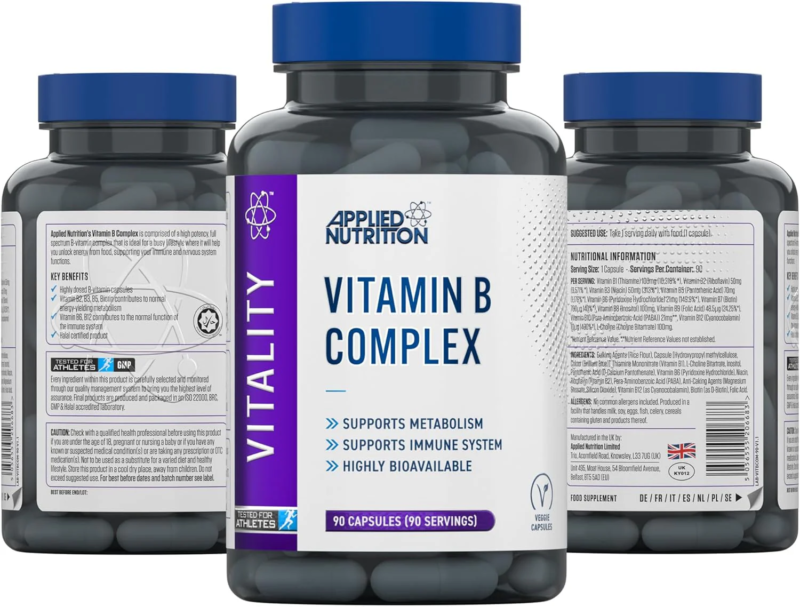Applied Nutrition Vitamin B Complex | 90 Capsules | Made in UK - Kapoor ...